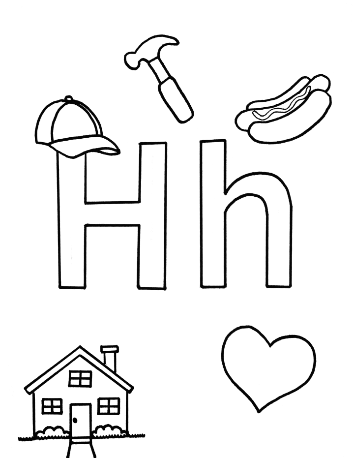 Alphabet Coloring Pages - Letters E through I