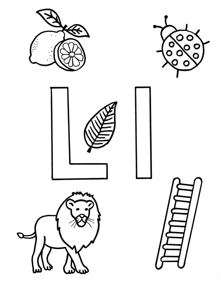 Alphabet Coloring Pages - Letter J through N
