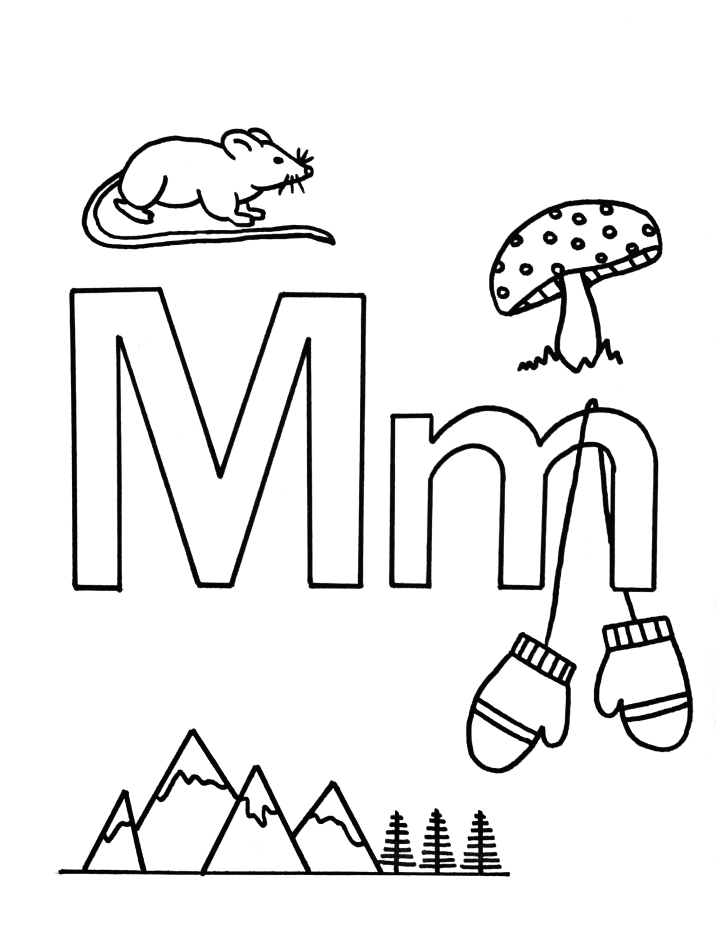Alphabet Coloring Pages - Letter J through N