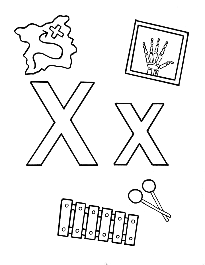 Alphabet Coloring Pages - Letter V through Z