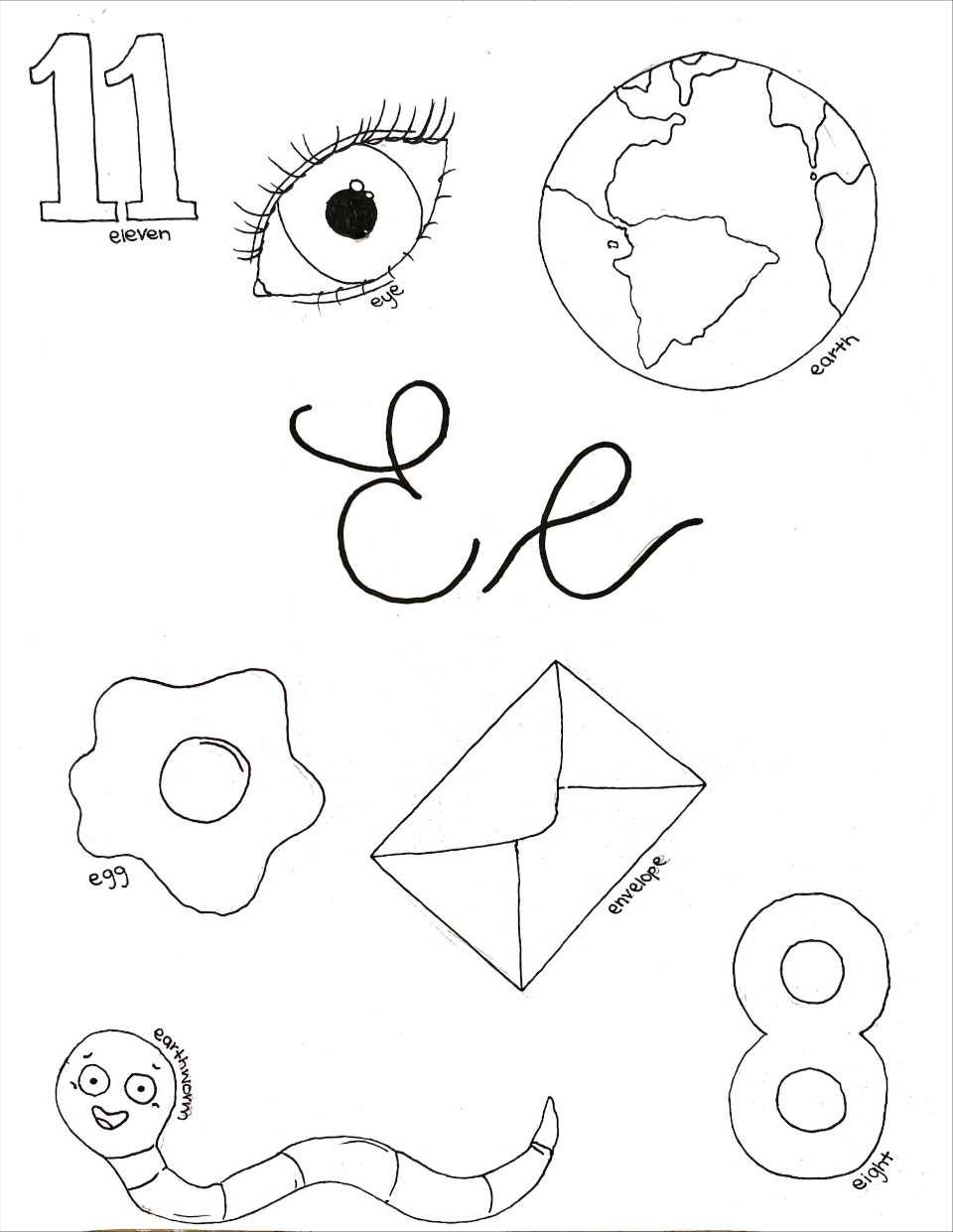 Letter E Coloring Pages Preschool Alphabet