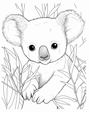 Realistic Koala Bear Coloring Pages