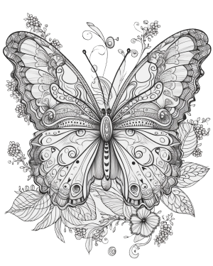 Very Detailed Butterfly Coloring Pages