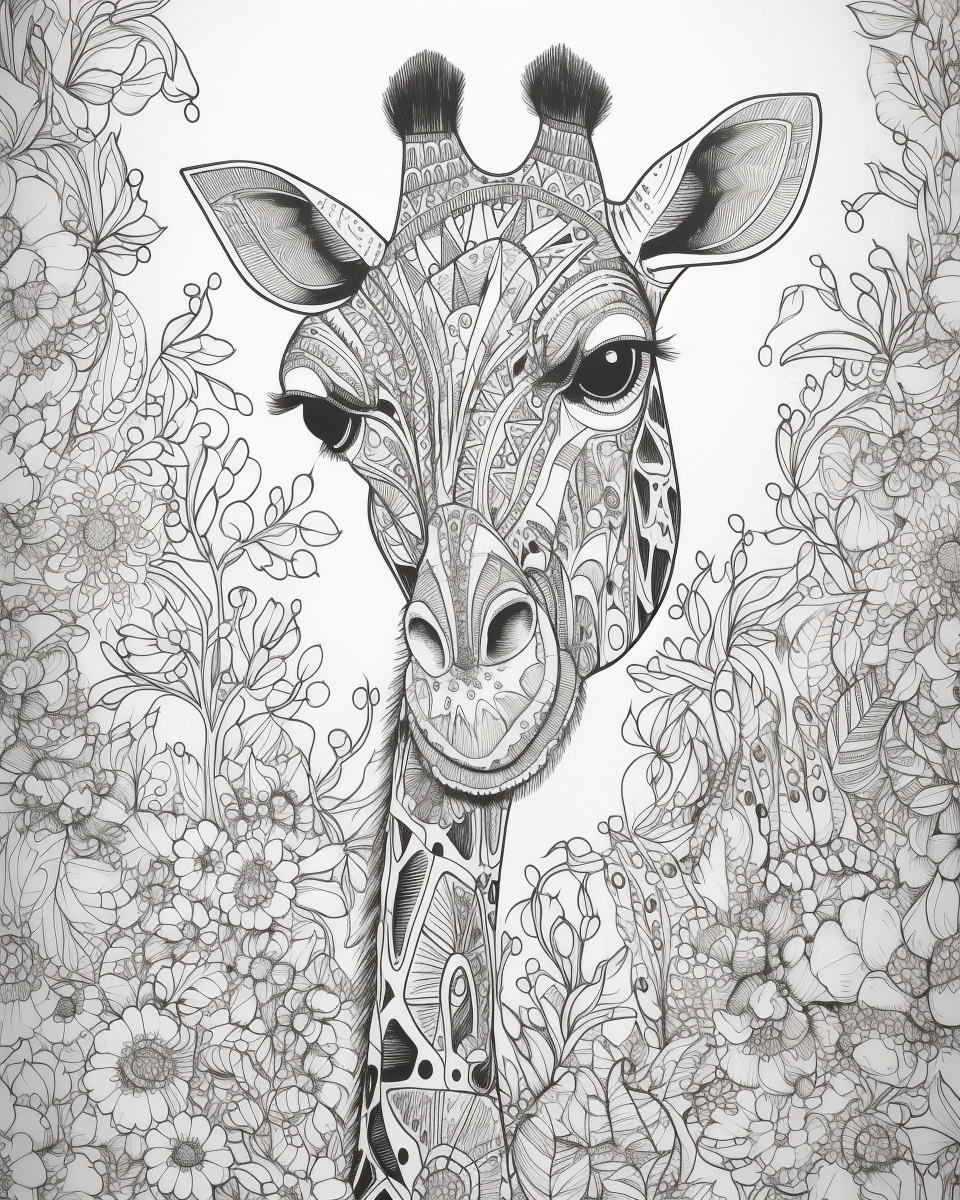 Giraffe Coloring Pages For Adults