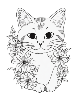 Cute Cat Coloring Pages for Kids