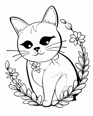 Cute Cat Coloring Pages for Kids