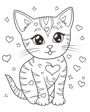 Cute Cat Coloring Pages for Kids