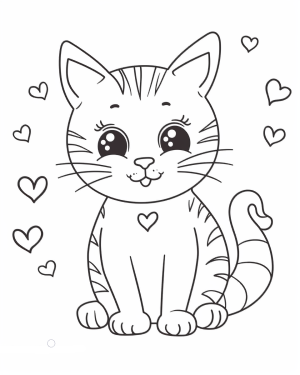 Cute Cat Coloring Pages for Kids