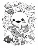 Ocean Animals Coloring Pages - Free Printable Coloring Pages