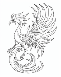 Fantasy Creature Coloring Pages - Phoenix