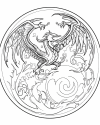 Fantasy Creature Coloring Pages - Phoenix