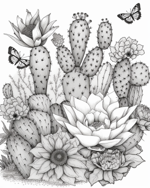 Cactus Printable Coloring Pages - Free Printable Coloring Pages
